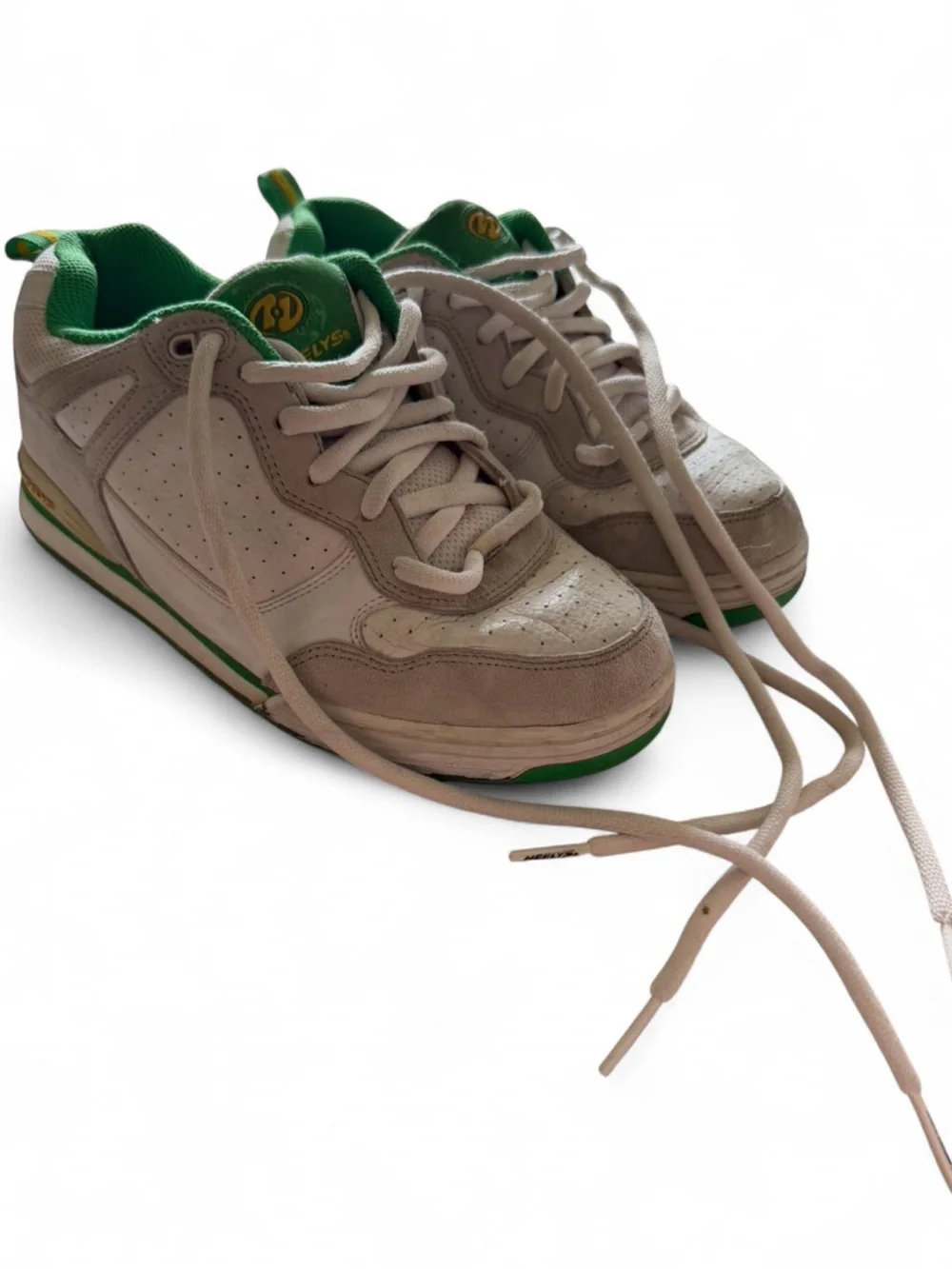 Heelys | Shoes | Vintage Heelys Roller Skate Shoes White Green Yellow ...